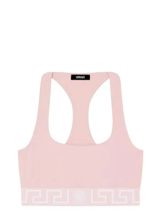 Versace Greca Border Scoop Neck Triangle Bra - Pink