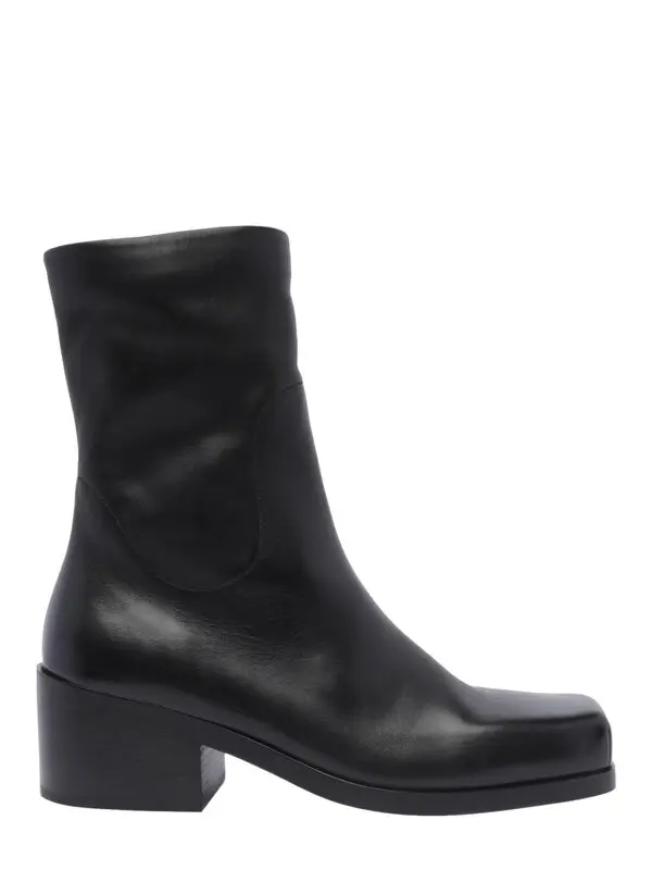 Marsèll Block-heeled Square Toe Zip-up Boots - Black