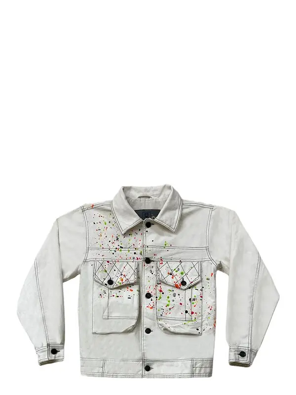 ZASTASTUDIO Oversized Tie-dye Denim Jacket - White