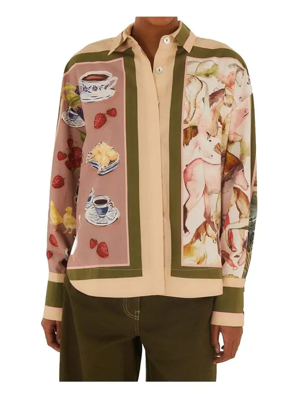 Farm Rio Long Sleeve Graphic Shirt - Multi-color