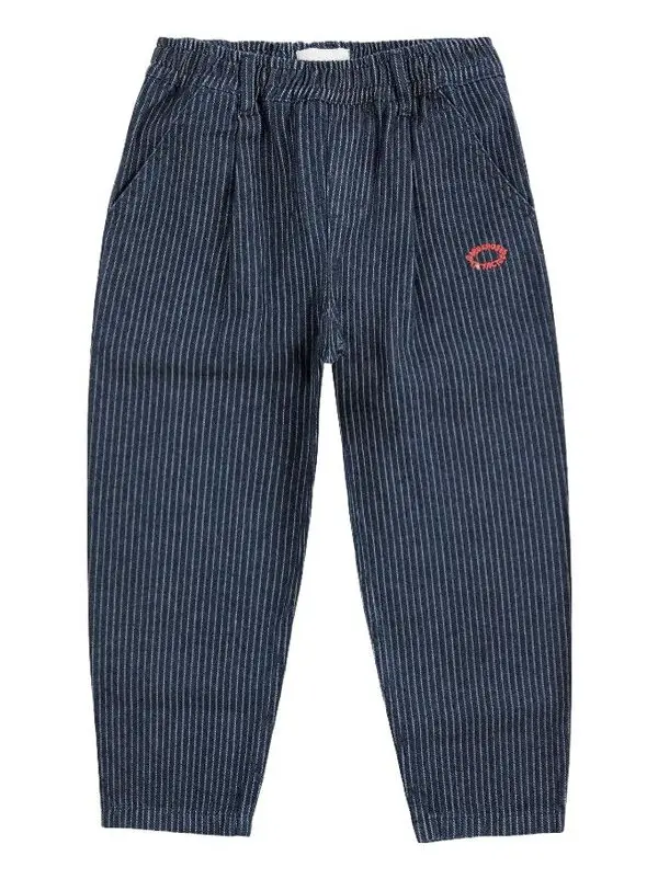 BOBO CHOSES Pinstriped Pleated Trousers - Navy Blue