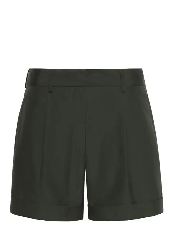 Max Mara Ubino" Pleated Front Cuffed Hem Shorts - Green