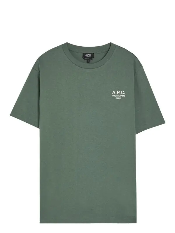 A.p.c. Rue Madame Logo-embroidered Cotton T-shirt - Green