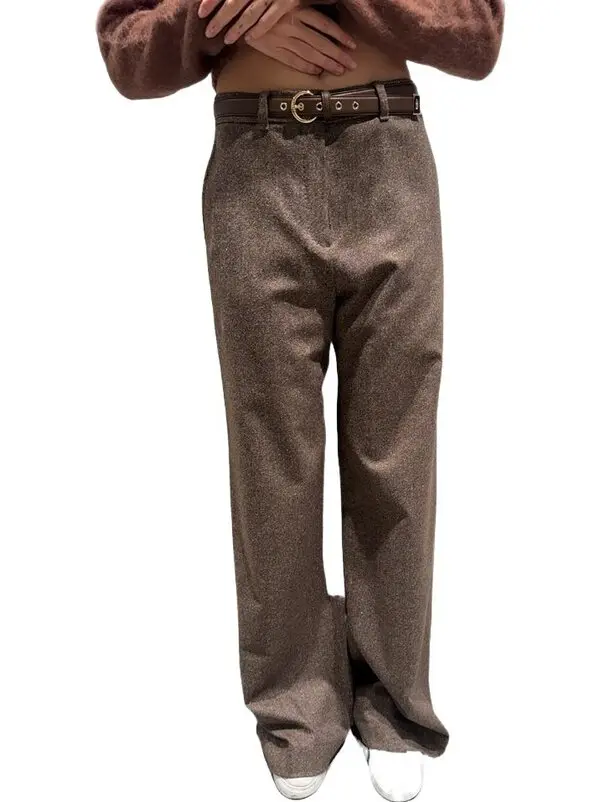 Max Mara Gioia Belted Wide-leg Pants - Brown