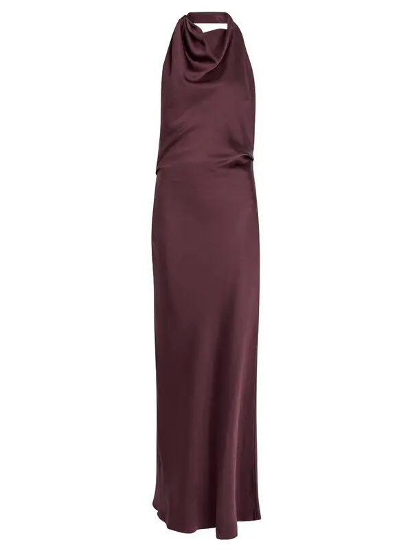 Simkhai Reannon Draped Silk Gown - Purple