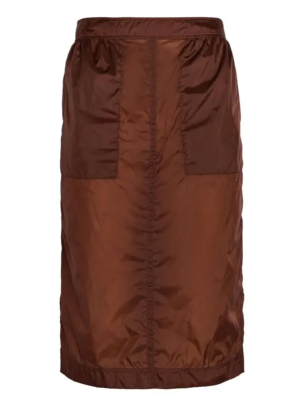 Saint Laurent Nylon Midi Skirt - Brown
