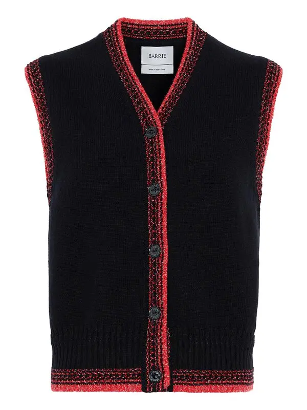 BARRIE Sleeveless V-neck Cardigan - Navy