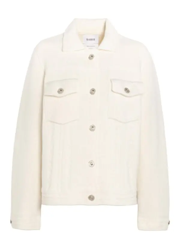 BARRIE Cashmere Regular Denim Jacket - Ivory
