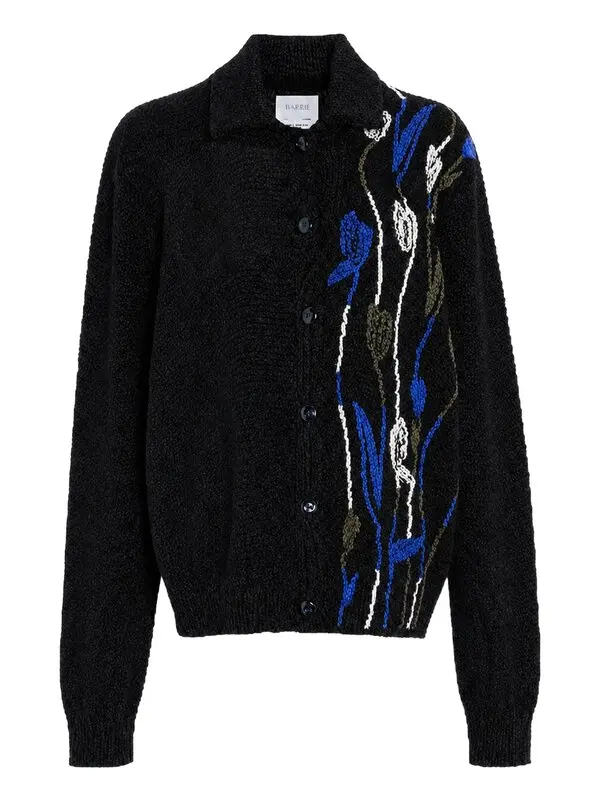 BARRIE Cashmere Stemline Cardigan - Black