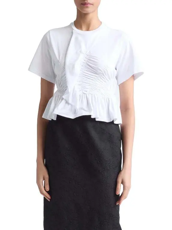 Cecilie Bahnsen Ace Ruched T-shirt - White