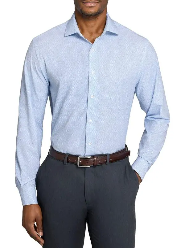 W.R.K Circle Geo Performance Dress Shirt - White/blue