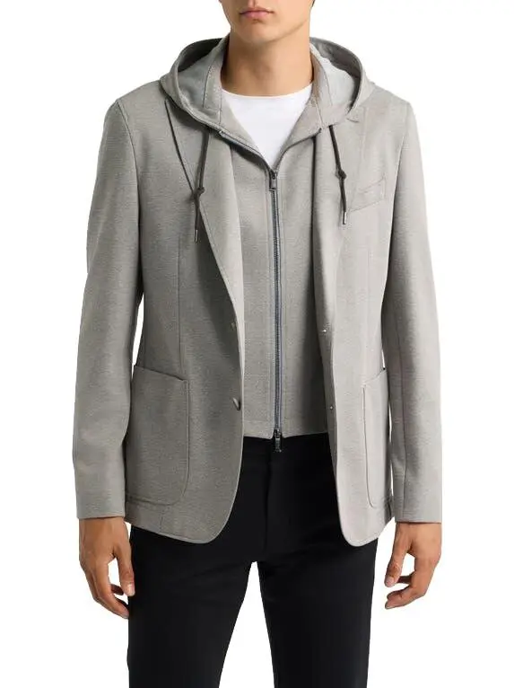 BOSS Hanry Hooded Sport Coat - Open Grey