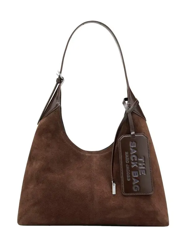 Marc Jacobs The Belted Sack Suede Leather Bag - Dark Brown