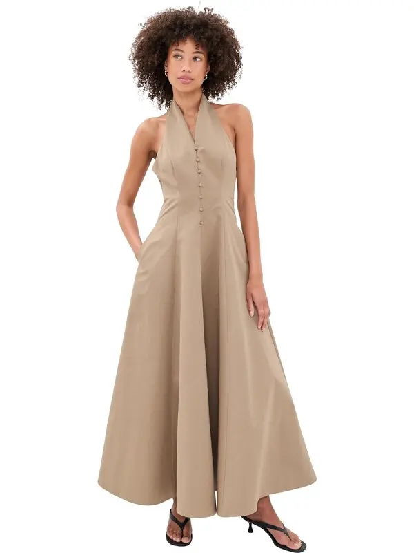 O.P.T Jora Halterneck Maxi Dress - Taupe