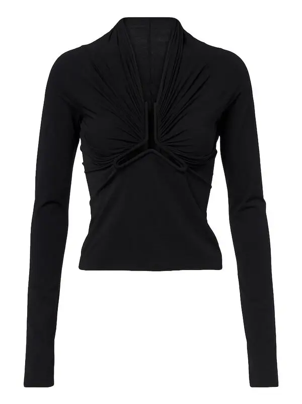 Rick Owens Allanah" Gathered Jersey Top - Black