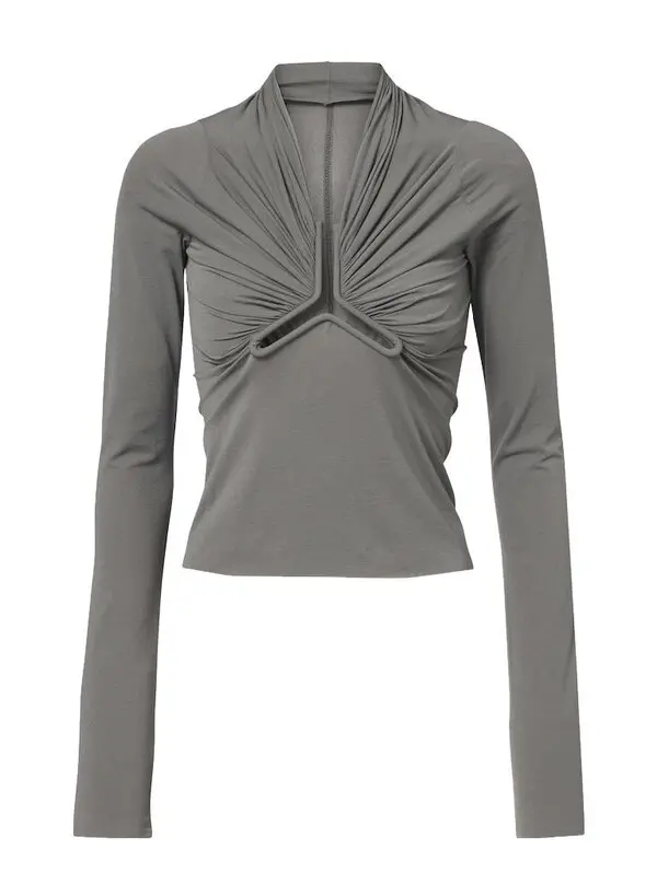 Rick Owens Allanah" Gathered Jersey Top - Grey