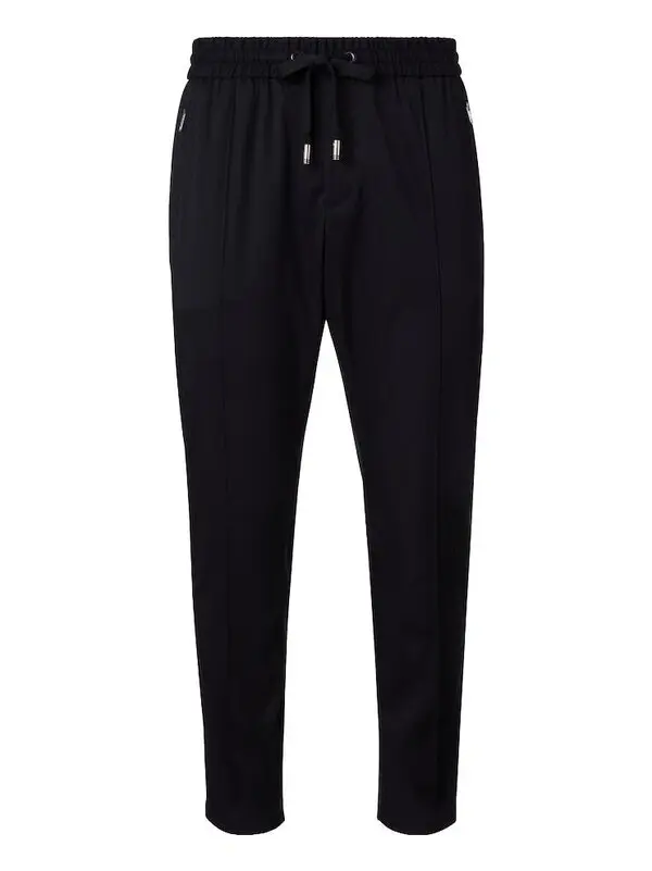 Dolce & Gabbana Wool-blend Gabardine Tapered Pants - Blue