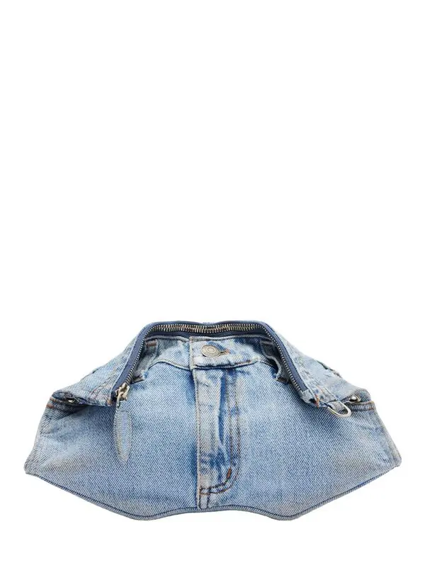 Alexander McQueen Manta Small Denim Shoulder Bag - Blue