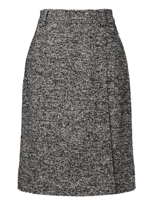 Dolce & Gabbana Wool, Silk, And Alpaca-blend Tweed Pencil Skirt - Black