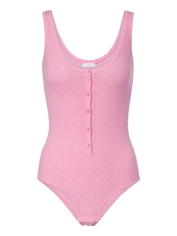 ERES Gourmandise Pointelle Wool-blend Bodysuit - Pink