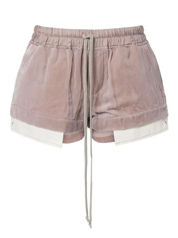 Rick Owens Fog Velvet Shorts - Pink