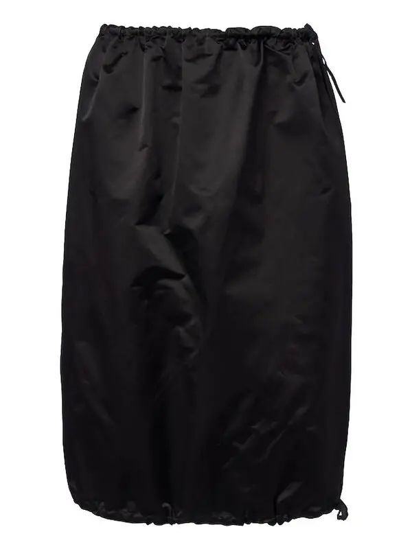 Prada Silk Satin Midi Skirt - Black