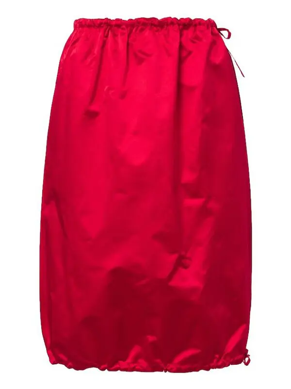 Prada Silk Satin Midi Skirt - Red