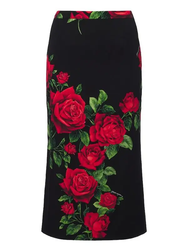 Dolce & Gabbana Floral Silk-blend Pencil Skirt - Multicoloured