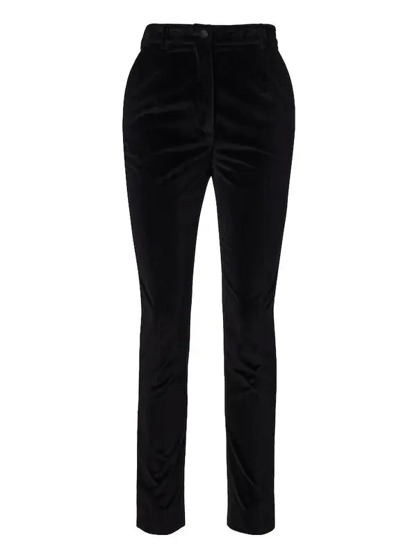 Dolce & Gabbana Velvet Slim Pants - Black