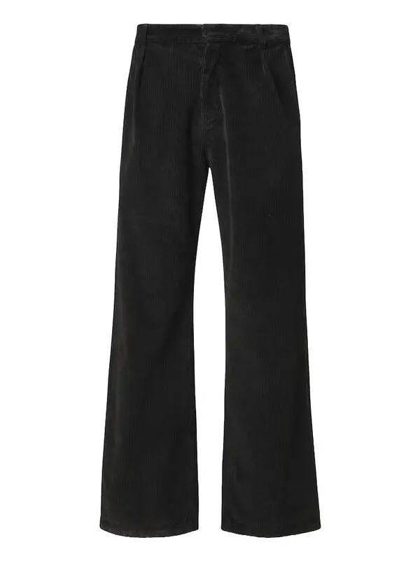 THE ROW Paulo Cotton Corduroy Wide-leg Pants Faded - Black