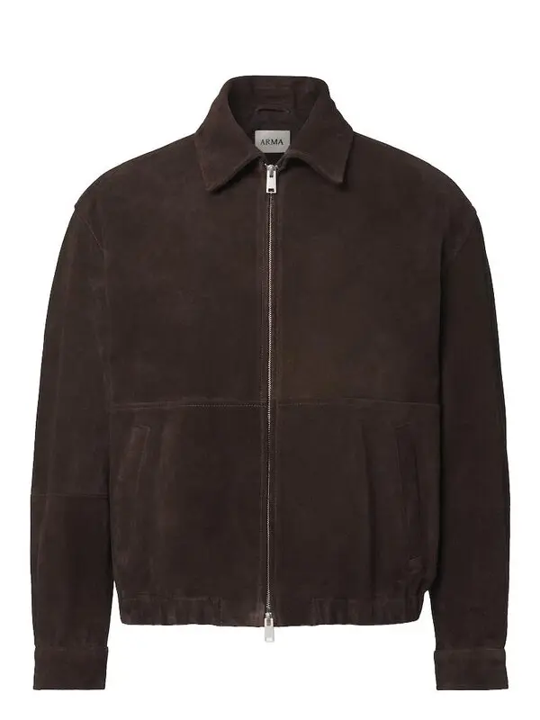 ARMA Maddox Suede Blouson Jacket - Brown