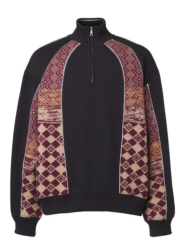 Dries Van Noten Cotton And Wool Half-zip Sweater - Multicoloured