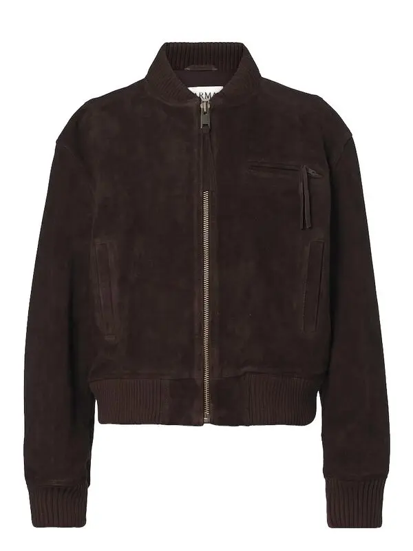 ARMA Elysia Suede Bomber Jacket - Brown