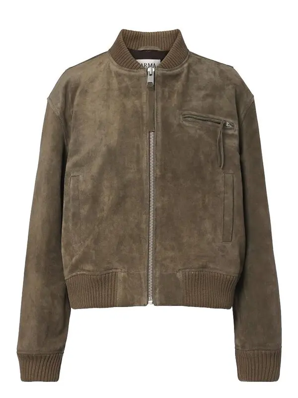 ARMA Elysia Suede Bomber Jacket - Green
