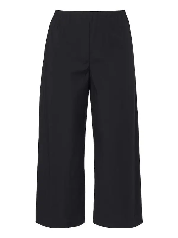 THE ROW Cosmo Cropped Wool Wide-leg Pants - Black