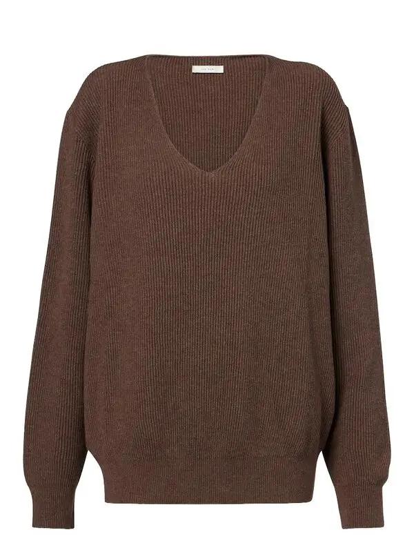 THE ROW Phef Cotton And Cashmere Sweater - Brown