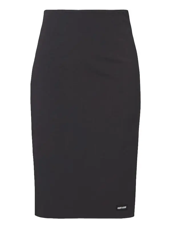 Miu Miu Cotton-blend Poplin Pencil Skirt - Black
