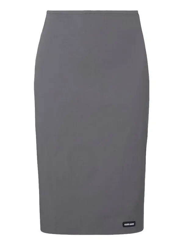 Miu Miu Cotton-blend Pencil Skirt - Grey