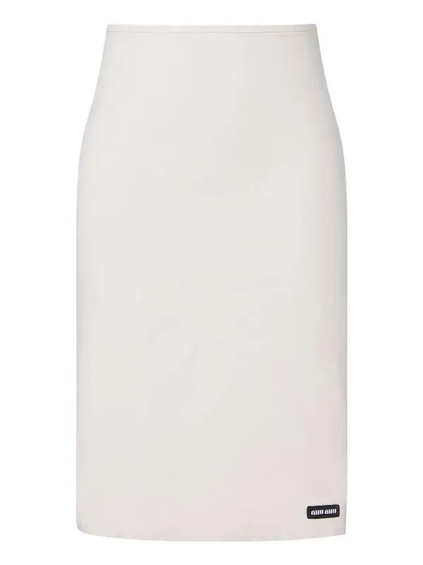 Miu Miu Cotton-blend Pencil Skirt - White