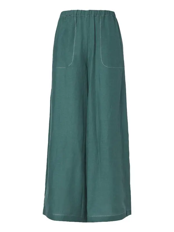 ERES Blouissant Linen Wide-leg Pants - Green