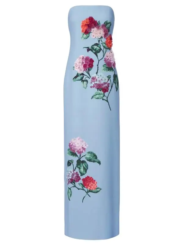 Carolina Herrera Embellished Floral-appliqué Bustier Gown - Multicoloured