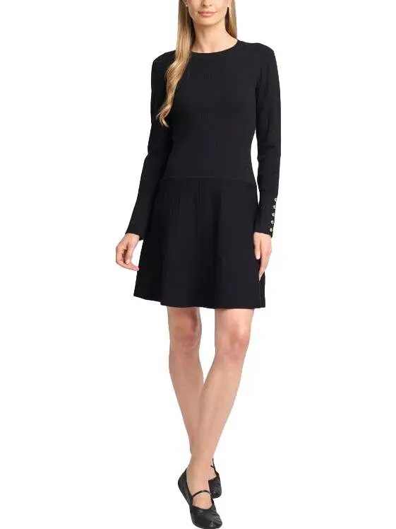 Ted Baker London Karla Button Cuff Minidress - Rich Black