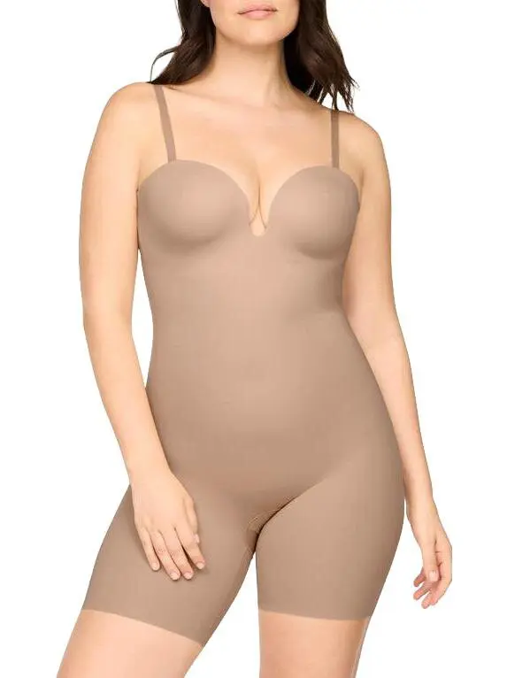 Spanx Spnax® Convertible Mid-thigh Bodysuit With Moderate Control - Chai