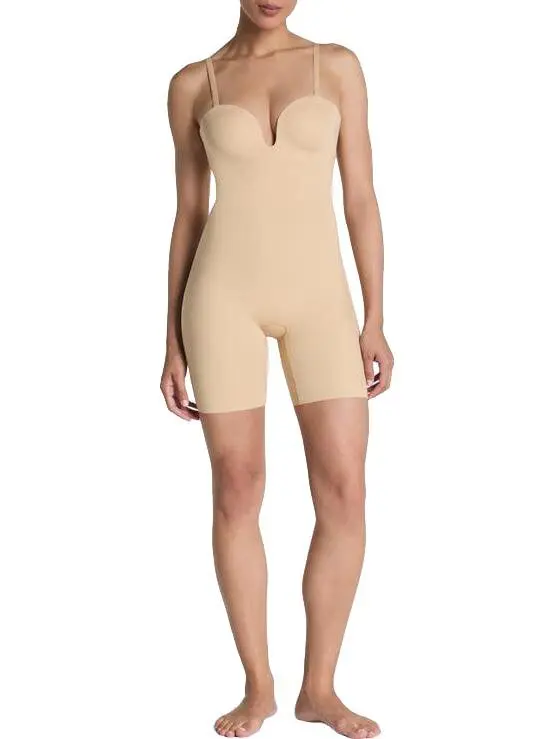 Spanx Spnax® Convertible Mid-thigh Bodysuit With Moderate Control - Honey