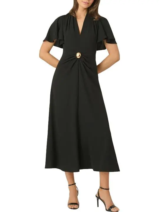 Shoshanna Lightweight Stretch Crepe Waldorf Dress - Jet