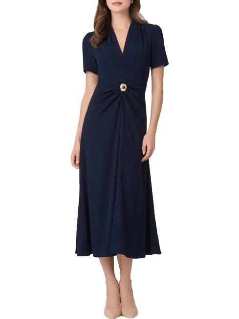 Shoshanna Lightweight Stretch Crepe Waldorf Dress - Navy