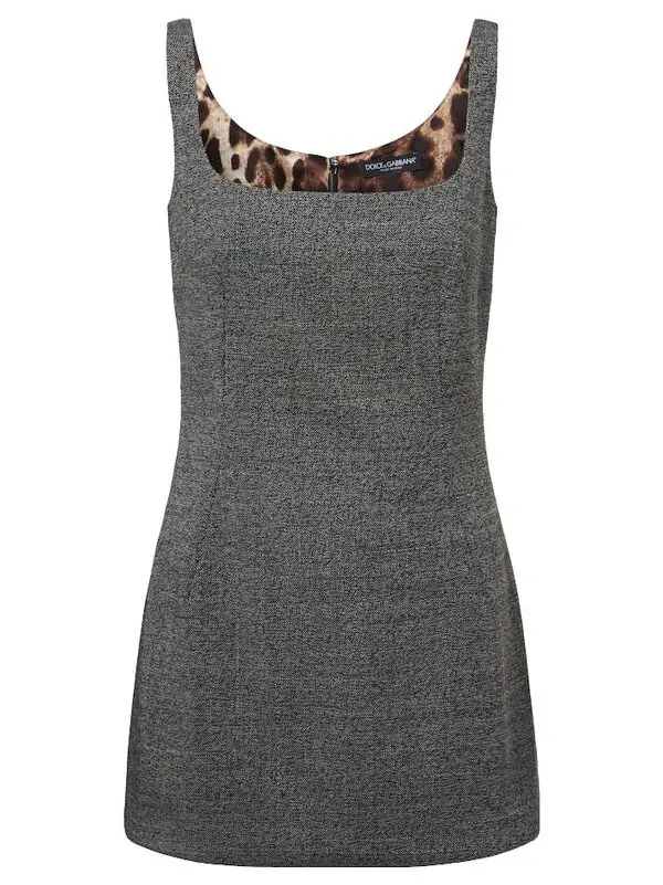 Dolce & Gabbana Wool Tweed Minidress - Grey