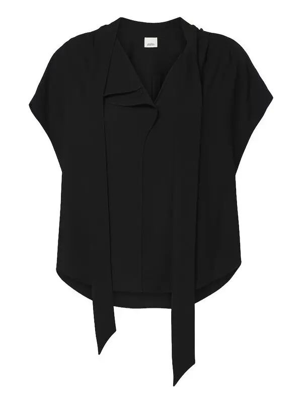 Isabel Marant Étoile Selene Tie-neck Crêpe Blouse - Black