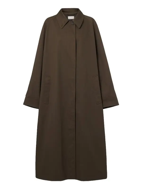 THE ROW Iza Cotton Gabardine Coat - Green