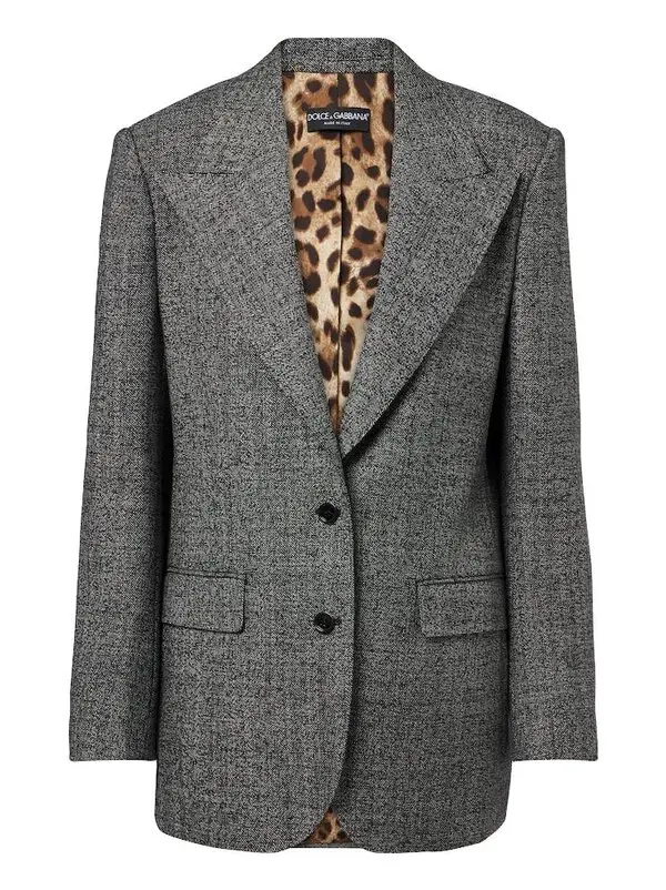 Dolce & Gabbana Virgin Wool Tweed Blazer - Grey